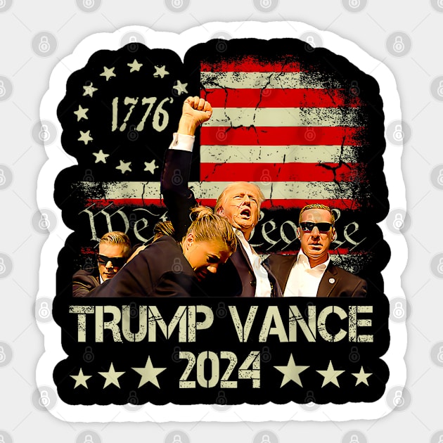 Trump Vance 2024 Retro Stripe Trump JD Vance - Trump Vance 2024 Retro Stripe Trump Jd - Sticker ...